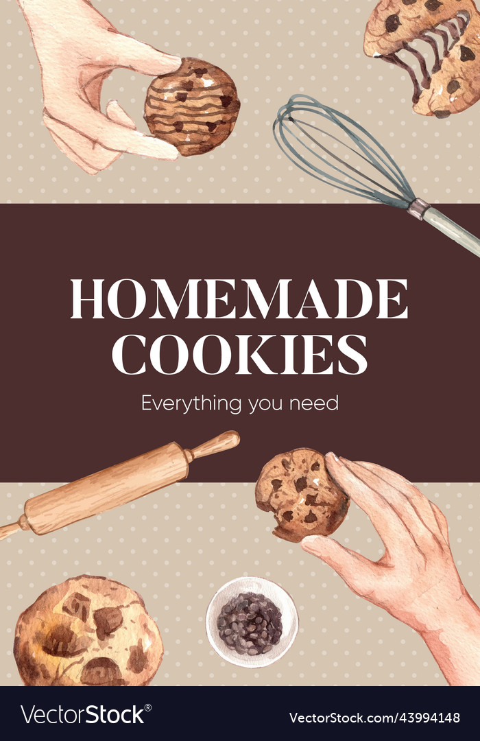 Poster template with homemade cookie Royalty Free Vector