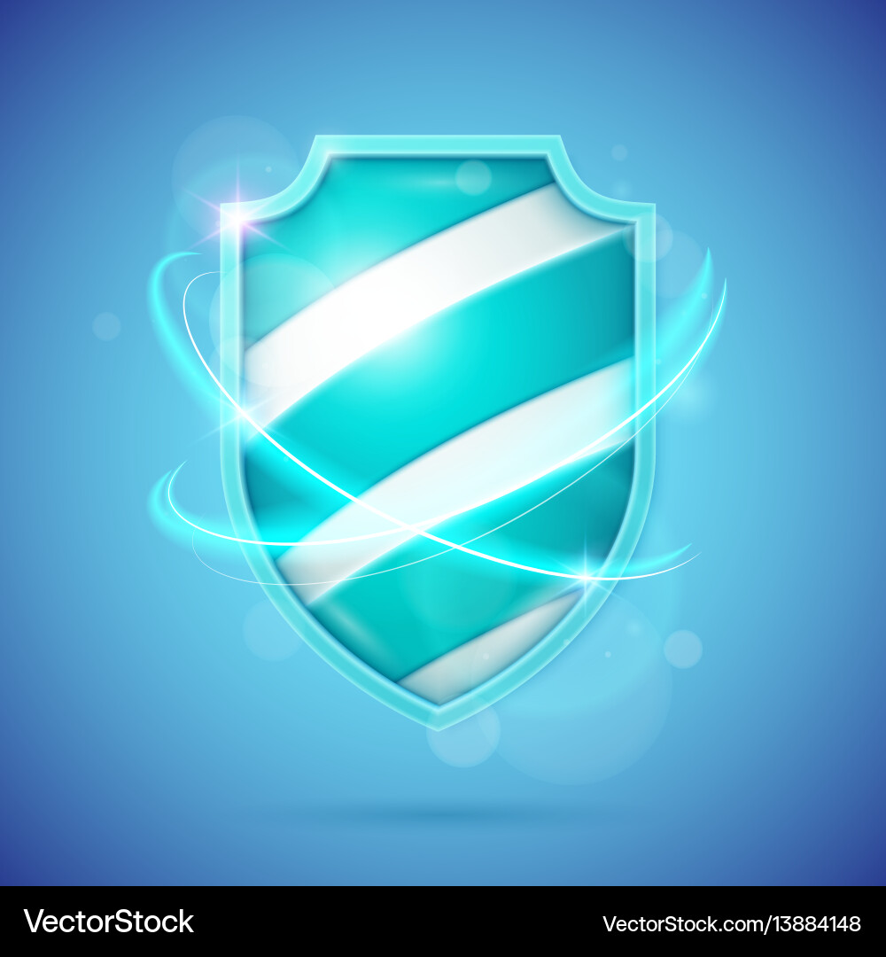 Realistic shield a symbol of protection Royalty Free Vector