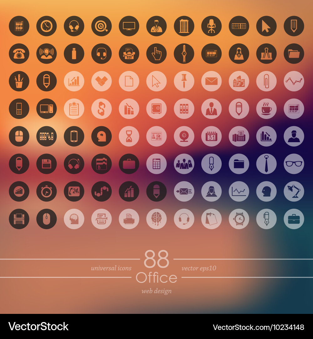 Set of office icons Royalty Free Vector Image - VectorStock