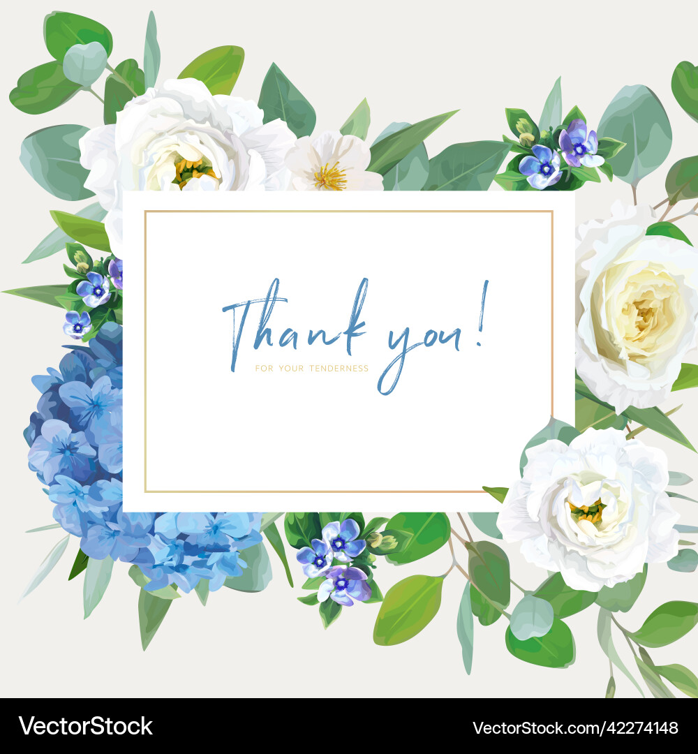 Wedding invite thank you greeting card template Vector Image