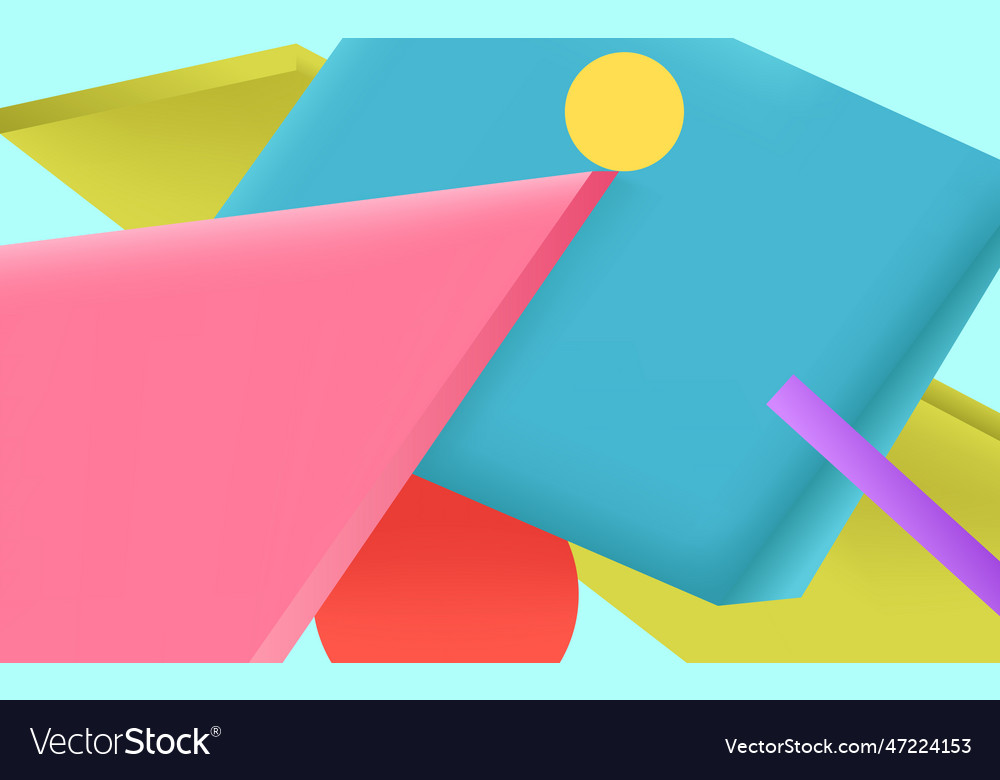 Abstract 3d gradient objects background Royalty Free Vector