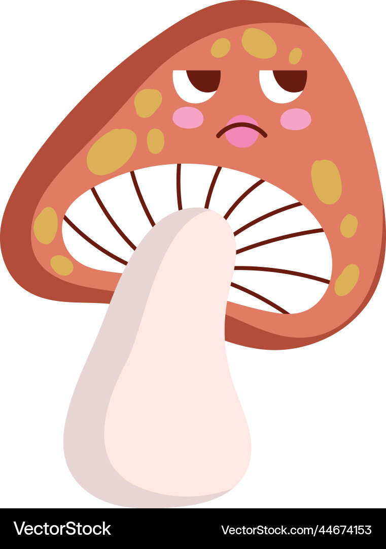 Angry fungus 90s retro Royalty Free Vector Image