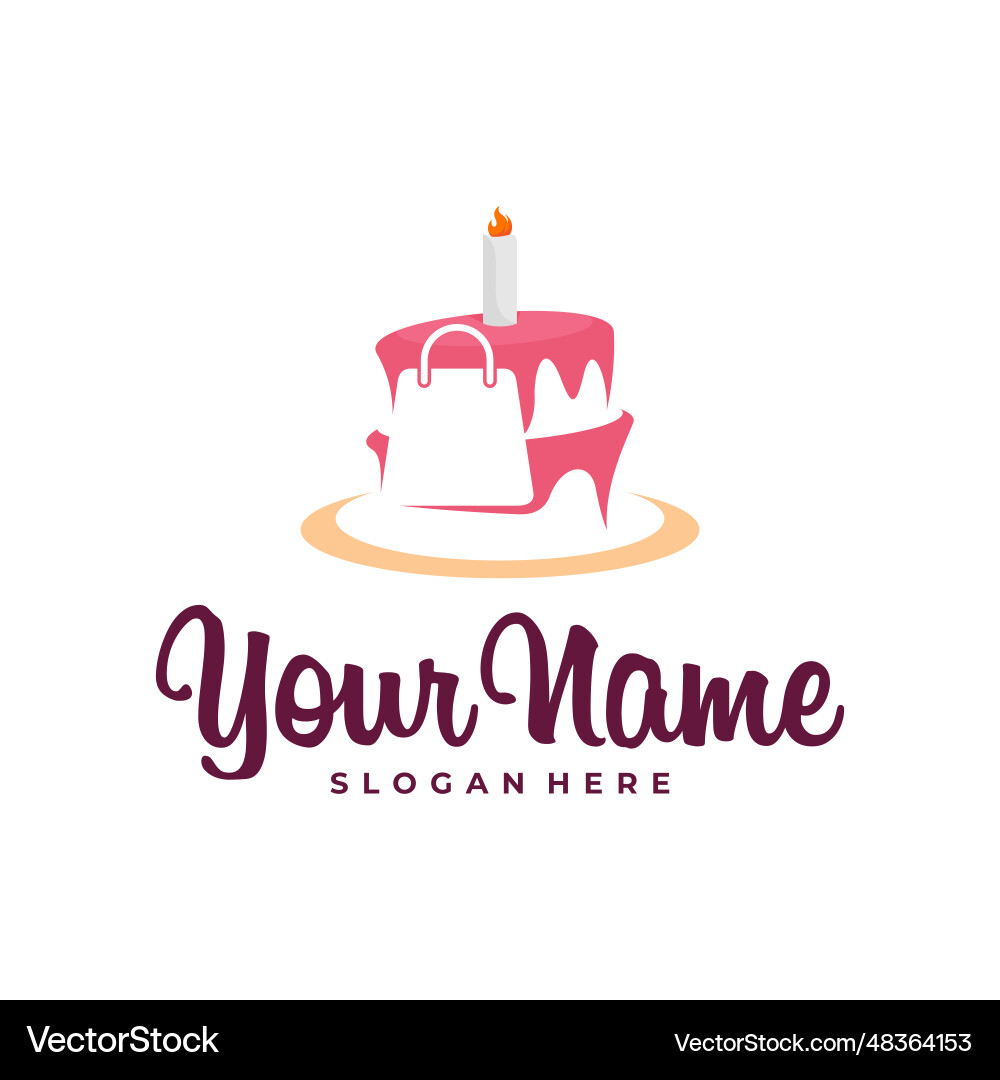 Cake shop logo design icon symbol template Vector Image