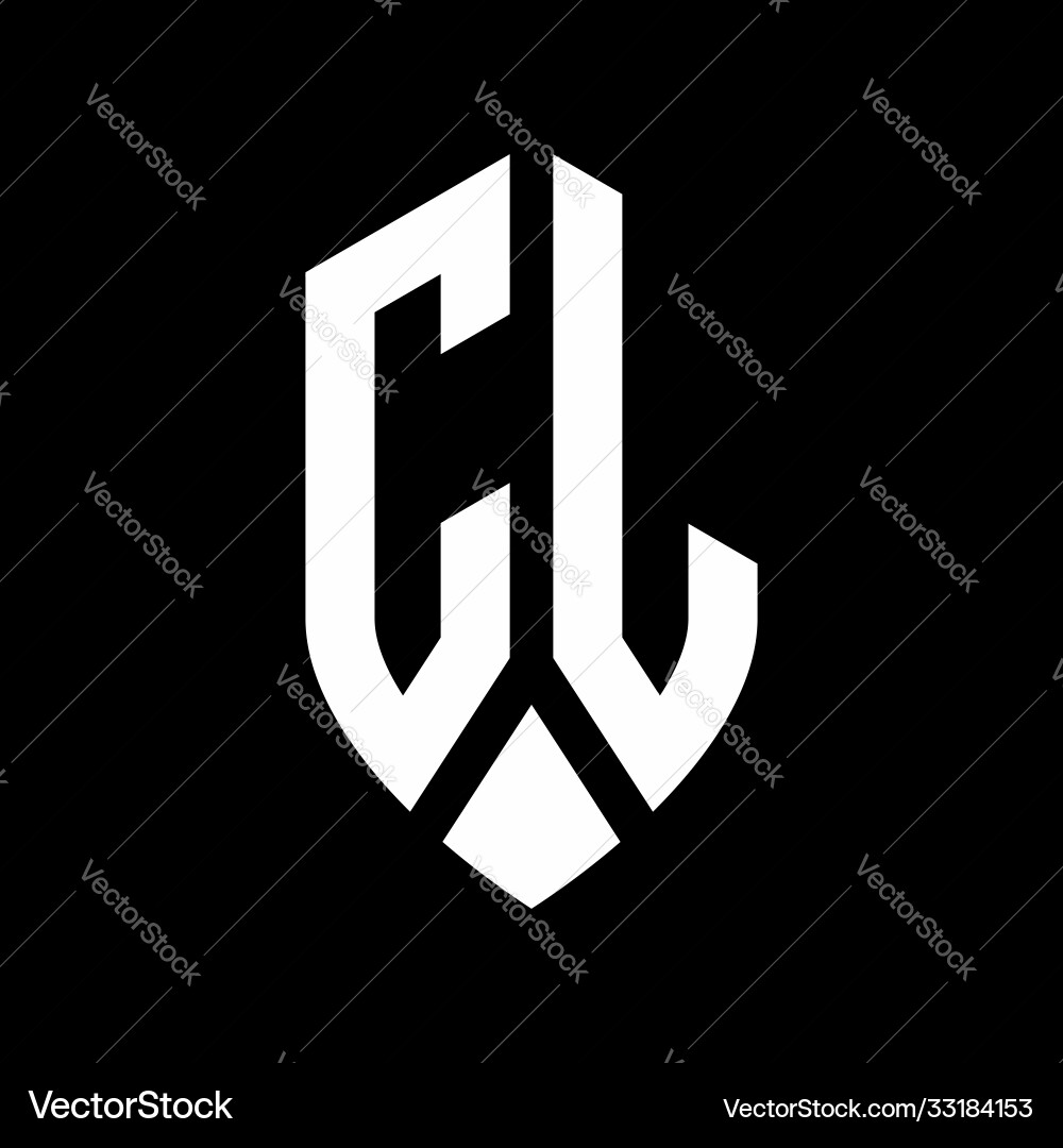 Cl logo monogram with emblem shield style design Vector Image