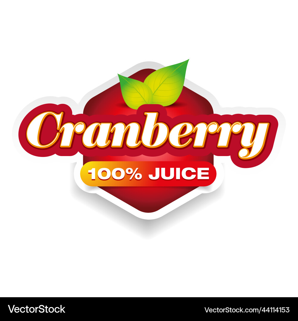 Cranberry juice sign label tag Royalty Free Vector Image