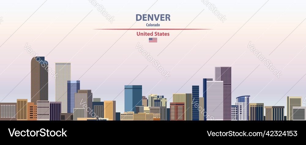 Denver skyline colorful poster Royalty Free Vector Image