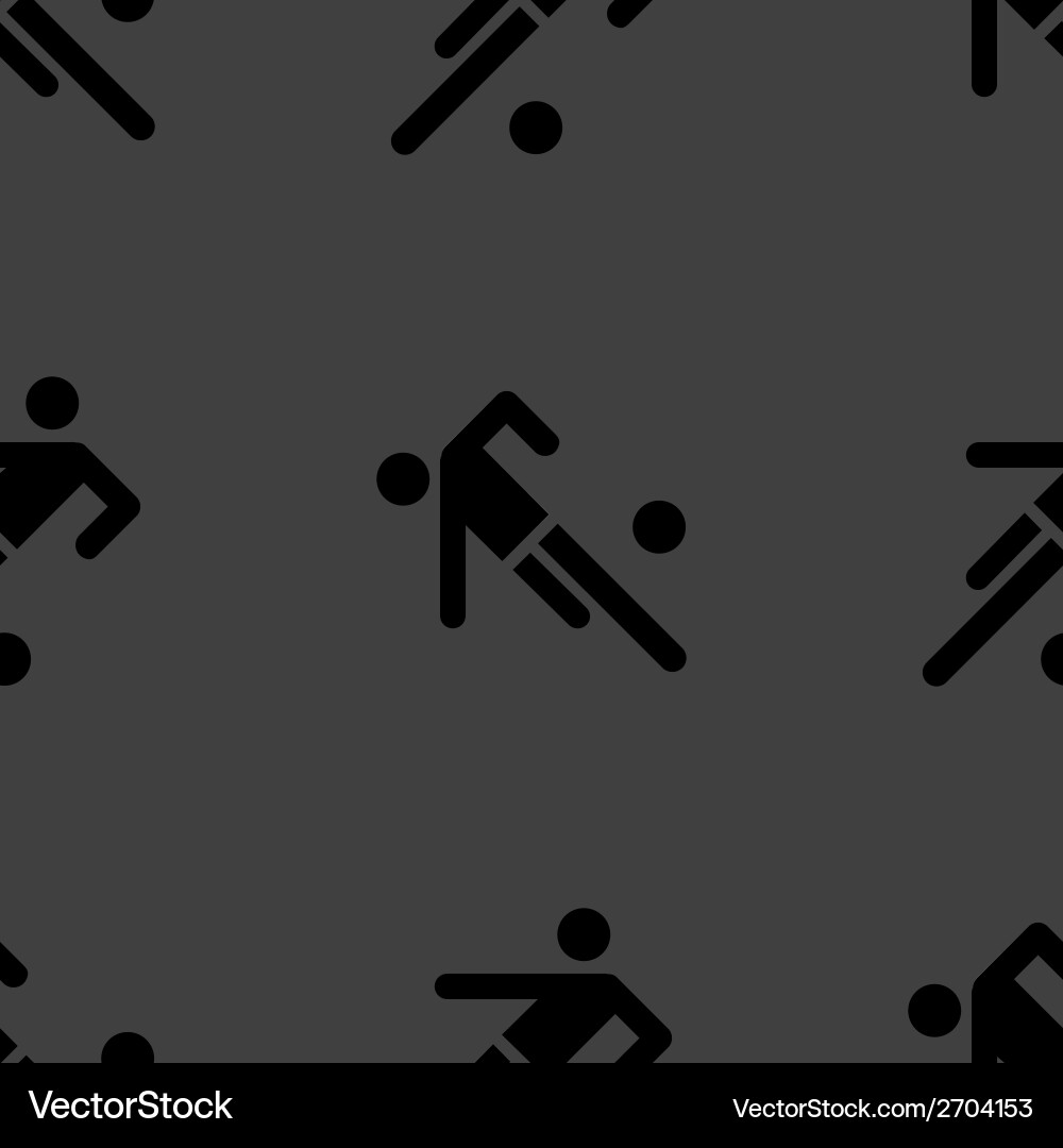 Football player web icon flat design seamless gray