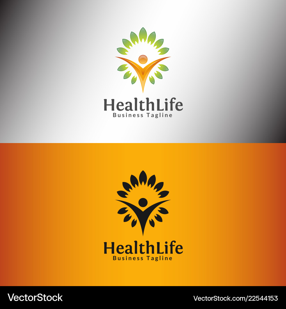 Health life logo template Royalty Free Vector Image
