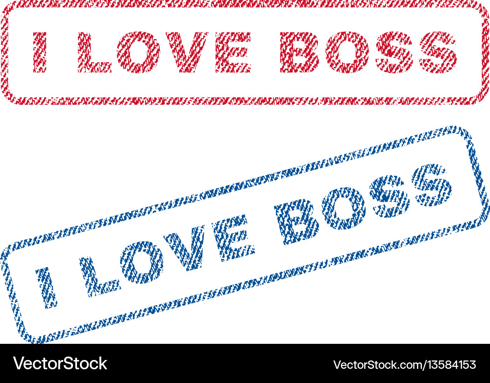 I love boss textile stamps Royalty Free Vector Image