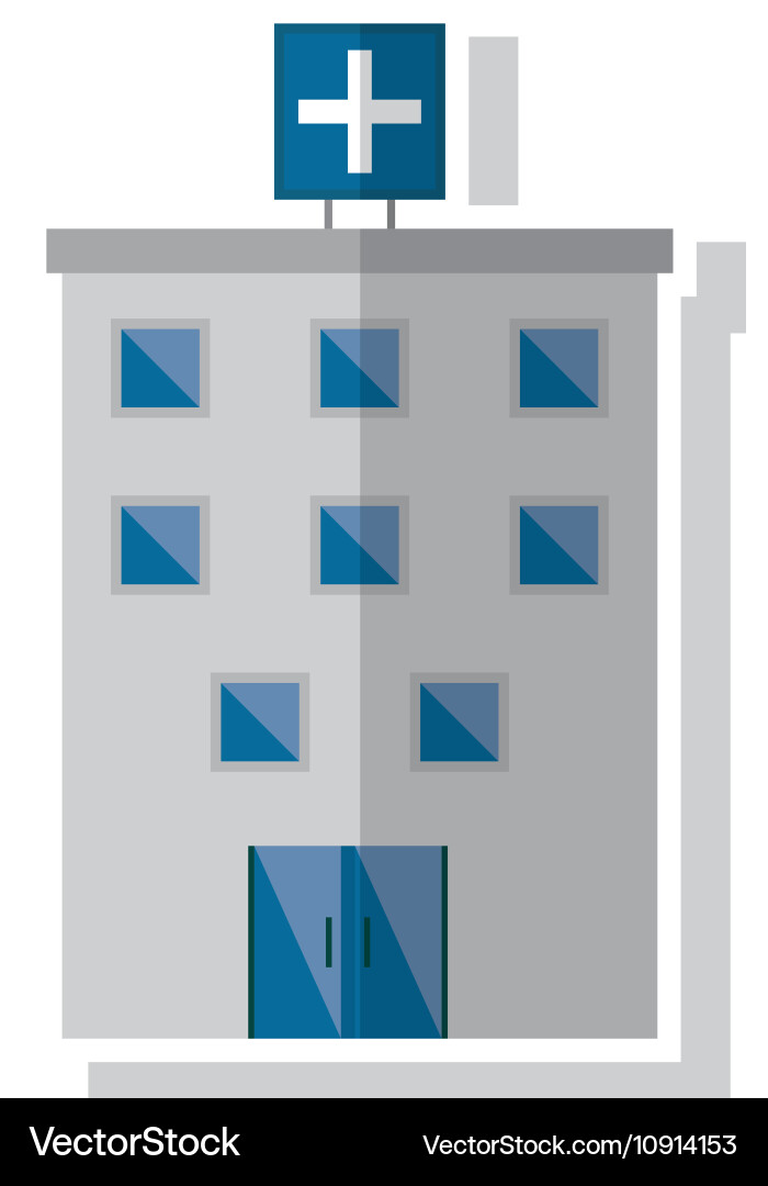Isolated hospital building design Royalty Free Vector Image