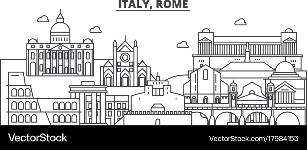 Italy rome architecture line skyline Royalty Free Vector