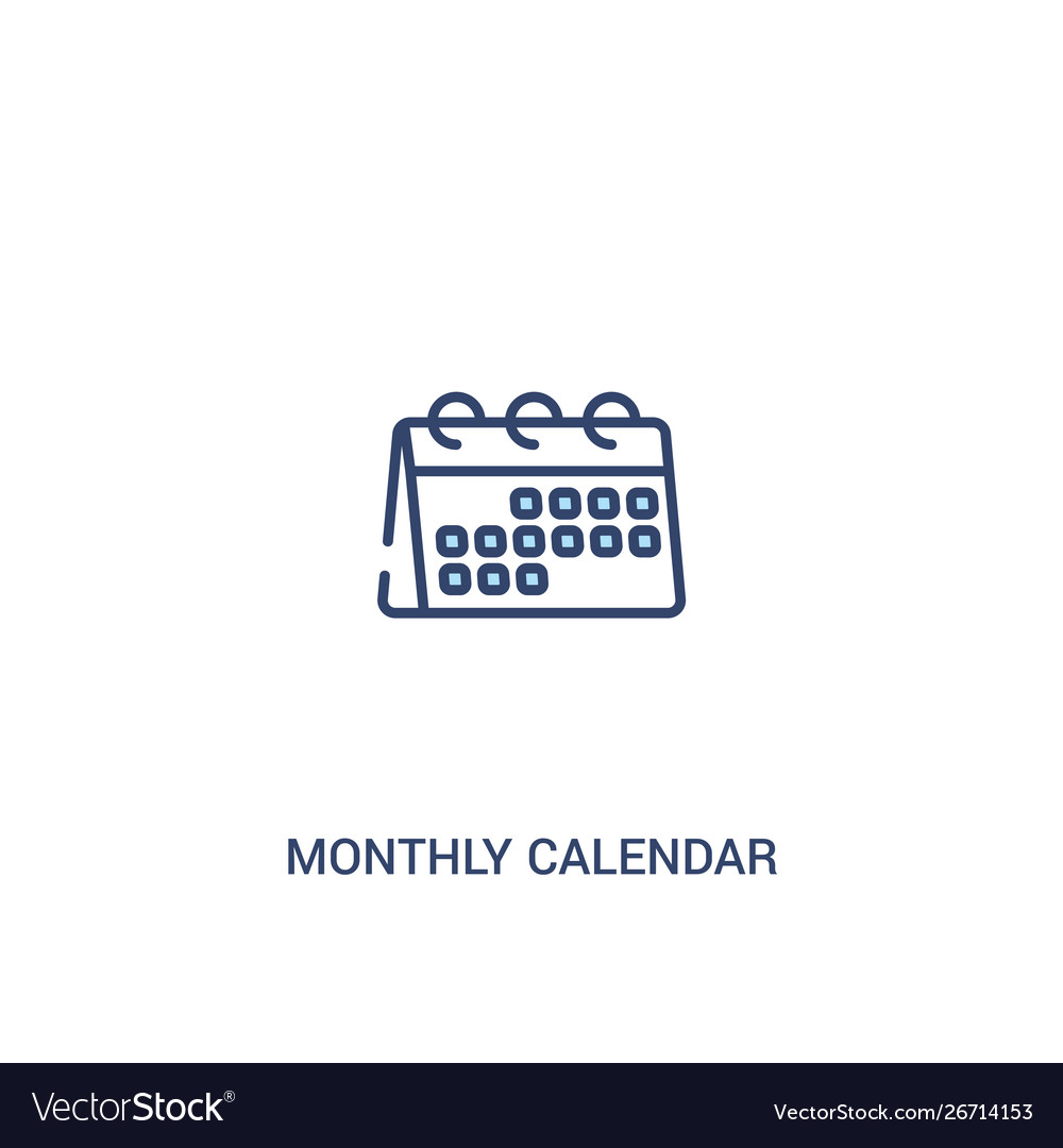 Monthly calendar concept 2 colored icon simple Vector Image