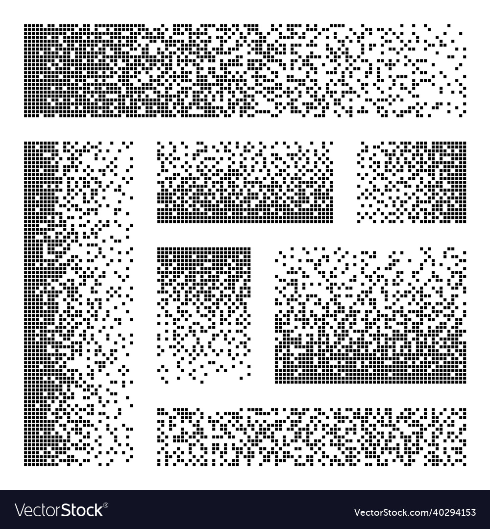 Pixel disintegration decay effect various Vector Image