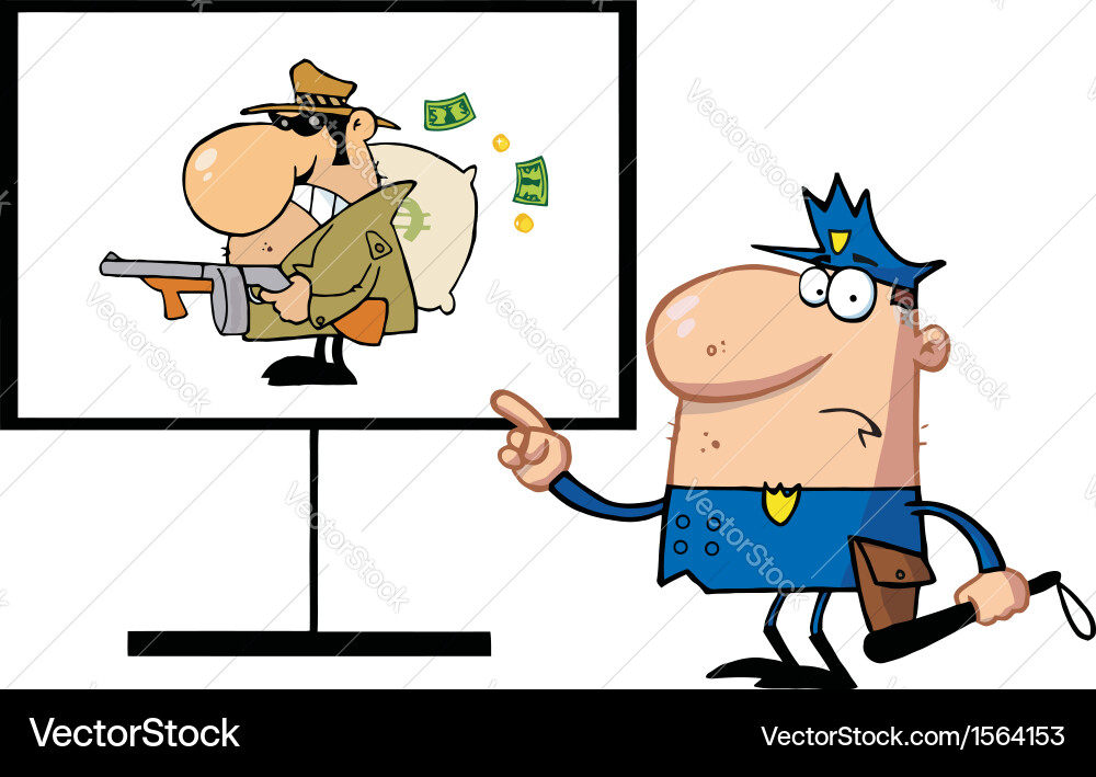 Police officer dashboard cartoon Royalty Free Vector Image