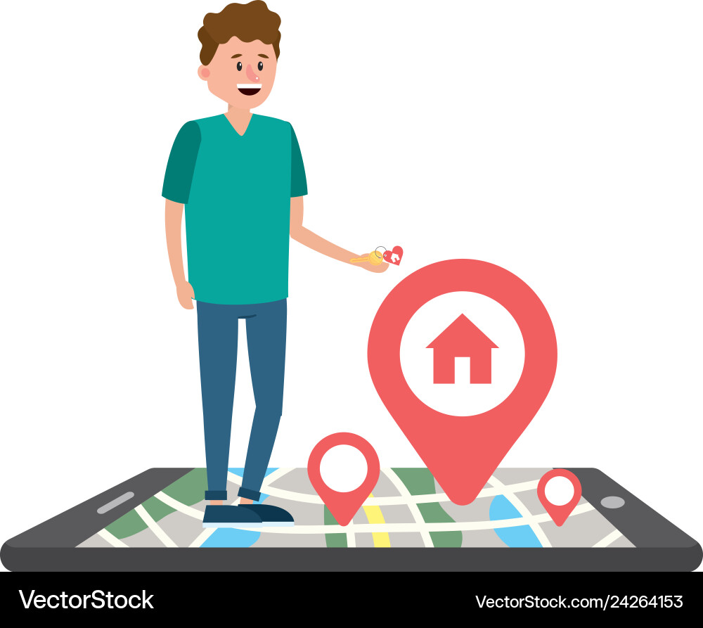 Real estate man cartoon Royalty Free Vector Image
