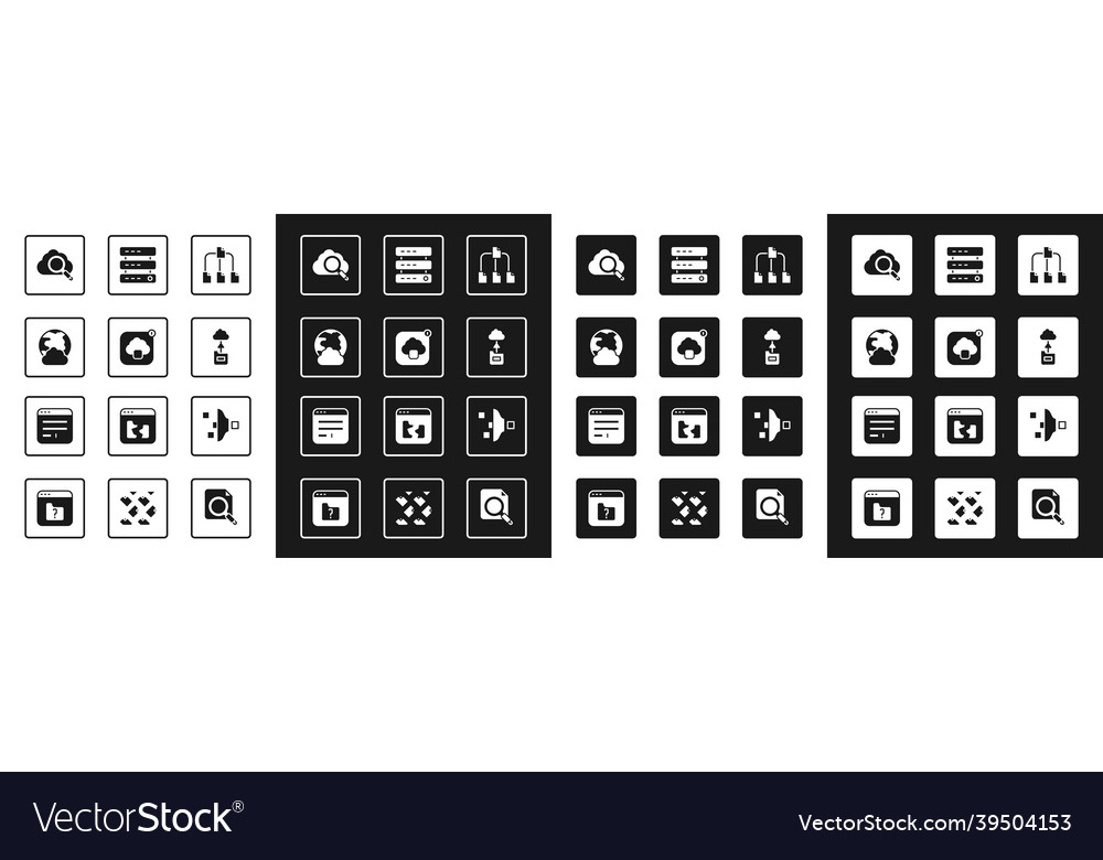 Set folder tree cloud technology data transfer Vector Image