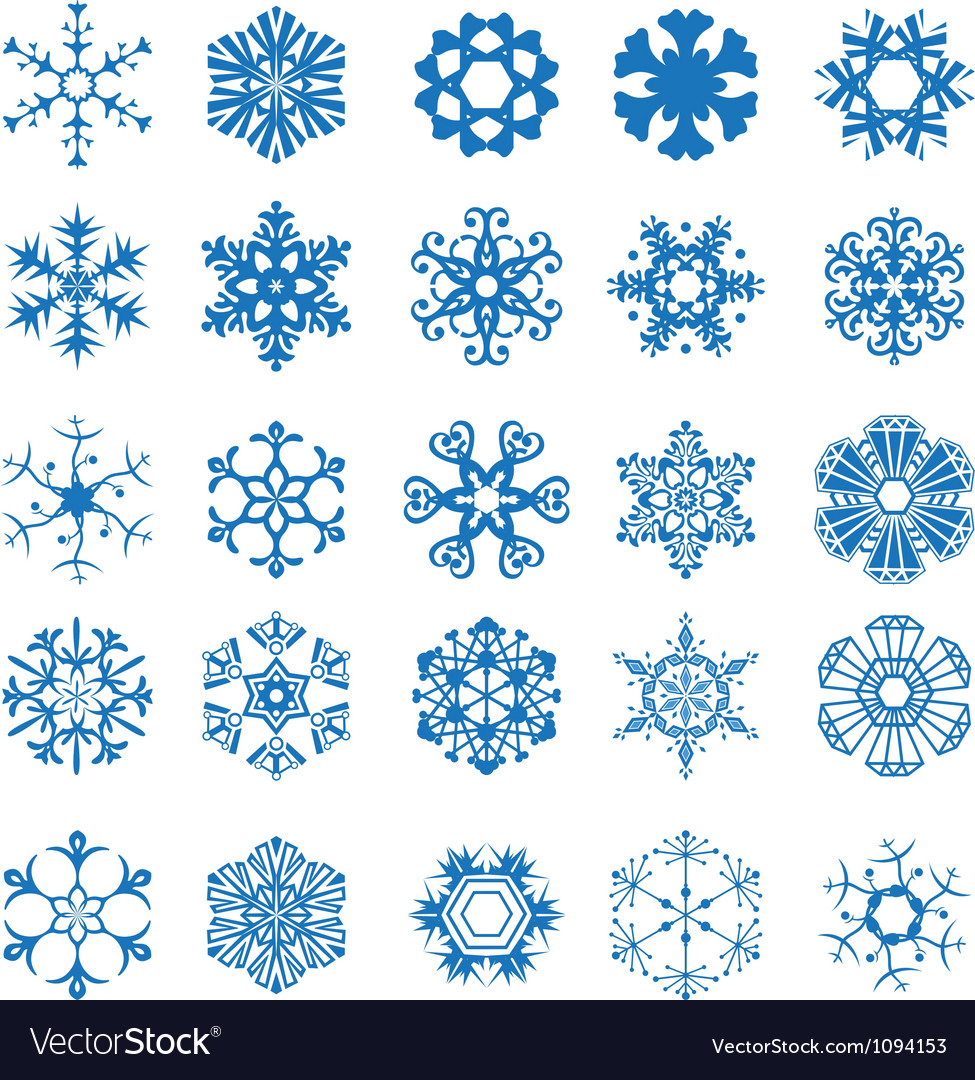 Snowflake set Royalty Free Vector Image - VectorStock