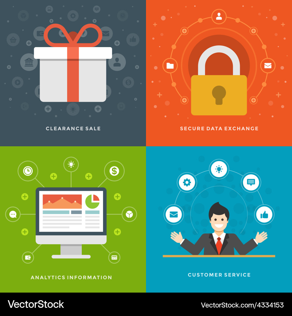 Website promotion banners templates and flat icons