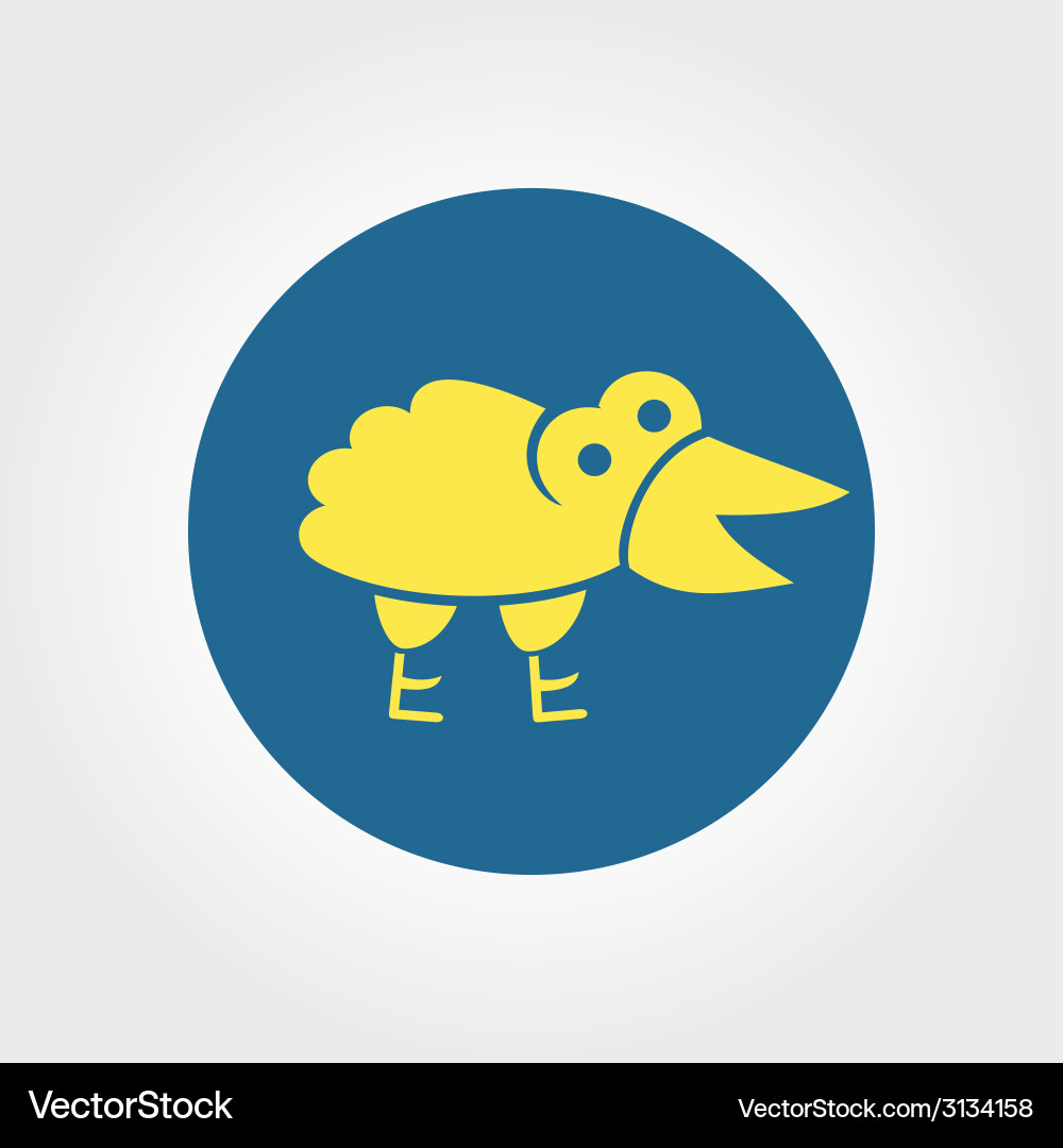 Abstract gift yellow raven with logo icon Vector Image