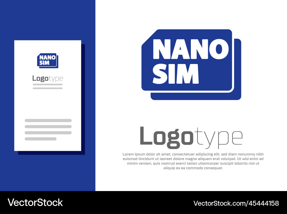 Blue nano sim card icon isolated on white Vector Image