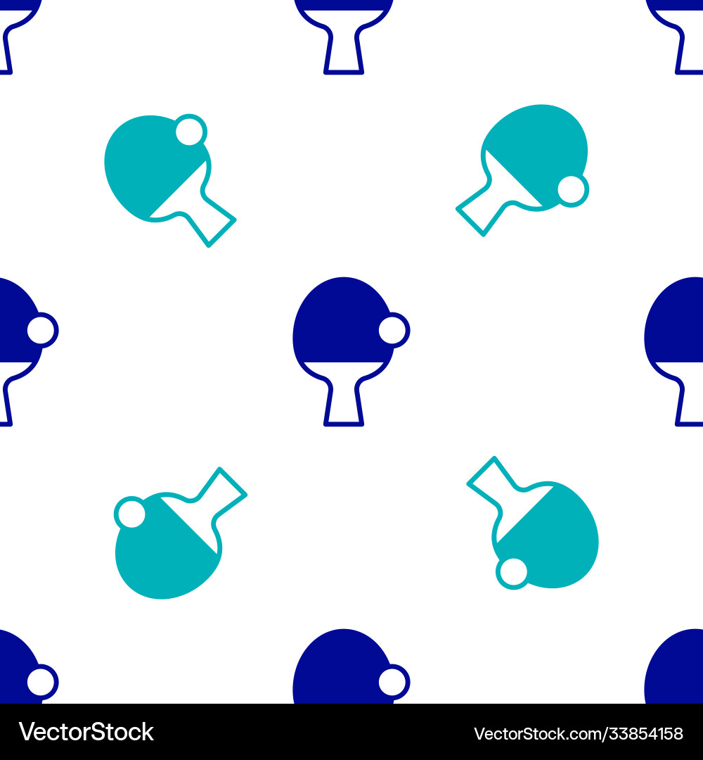Blue racket for playing table tennis icon isolated