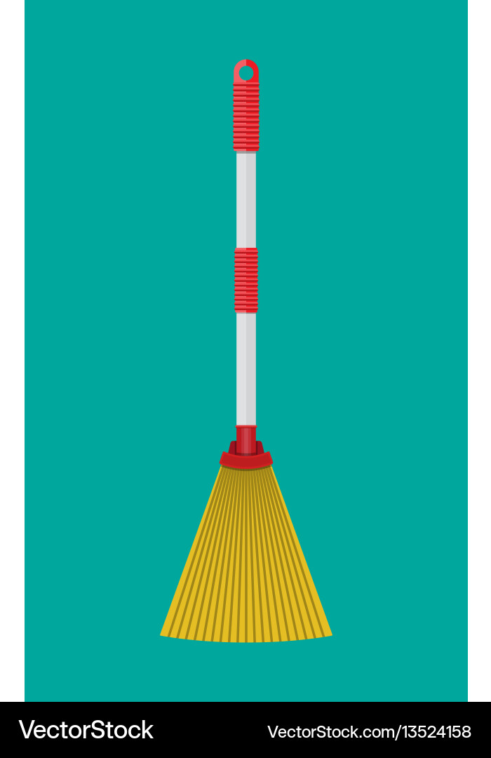 Broom with plastic handle household accessories Vector Image
