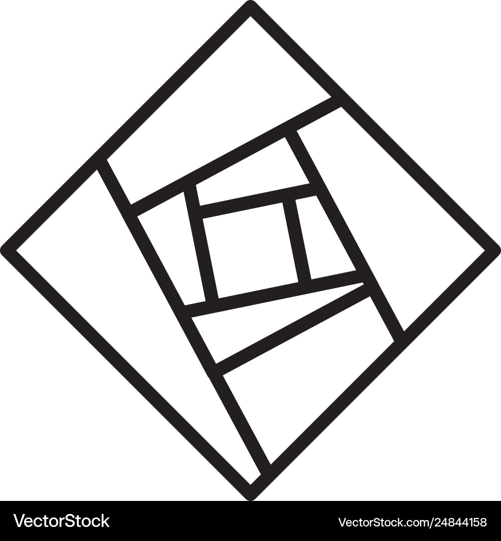 Business emblem with rhombus shape Royalty Free Vector Image
