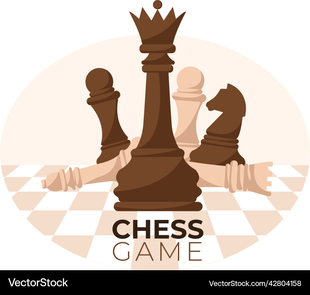 Chequered chess game board cartoon background Vector Image