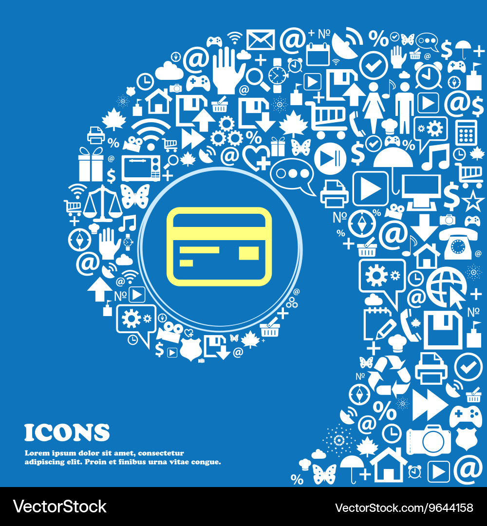 Credit debit card sign symbol nice set Royalty Free Vector