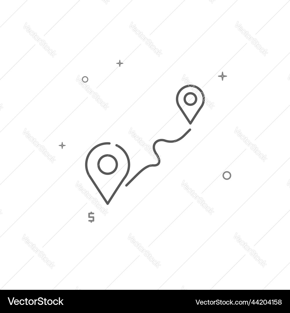 Delivery route simple line icon symbol Royalty Free Vector