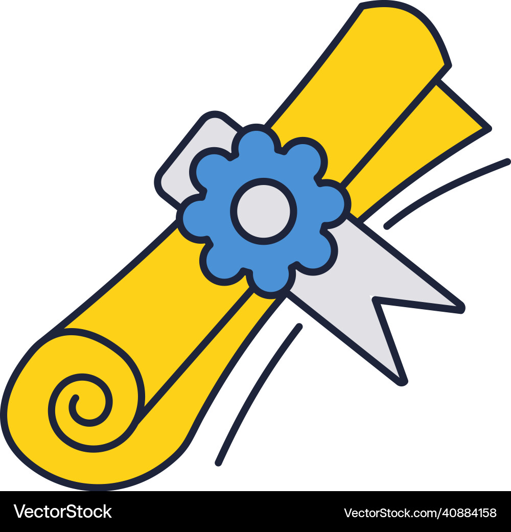 Diploma scroll icon degree certificate flat Vector Image