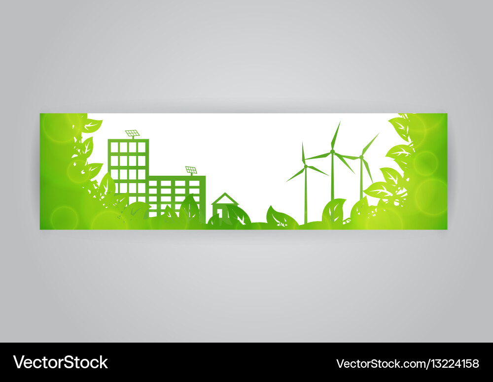 Eco town banner Royalty Free Vector Image - VectorStock