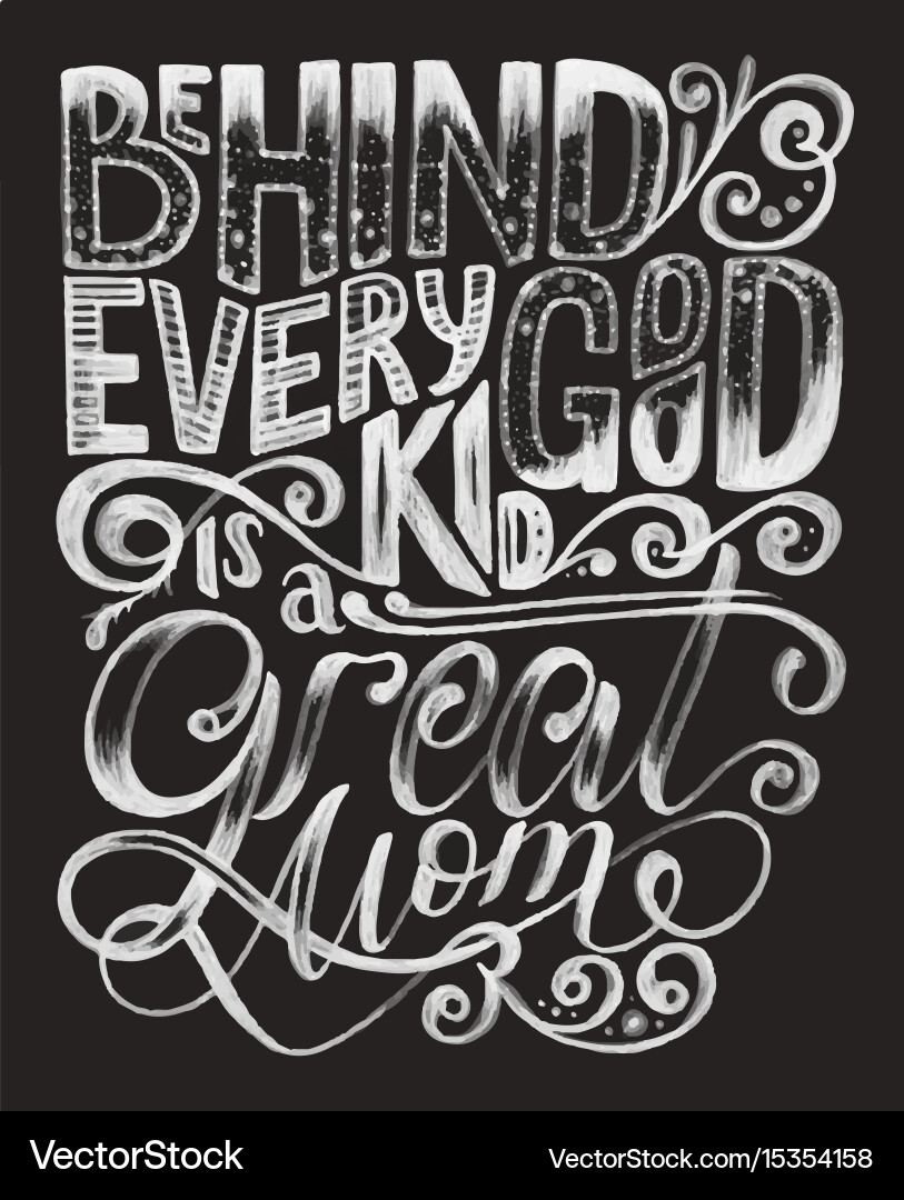 Hand drawn lettering phrase on the black Vector Image