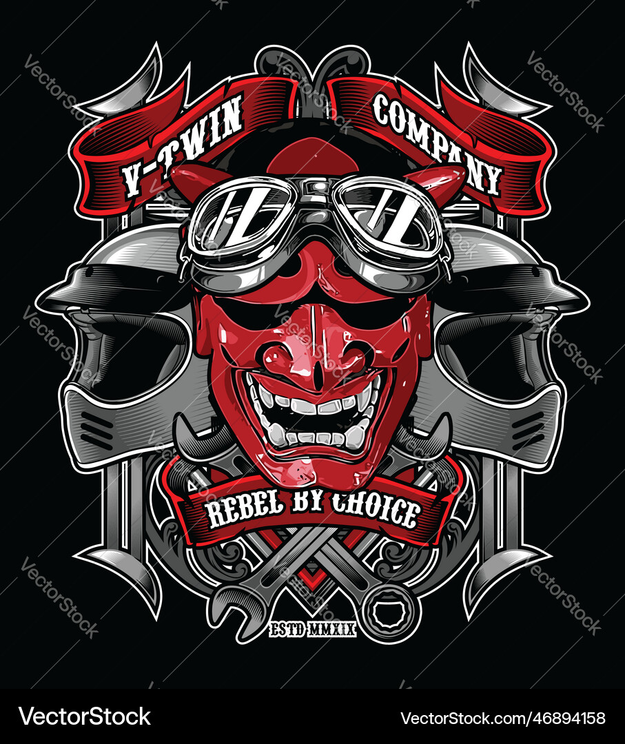 Logo patch club motor art Royalty Free Vector Image