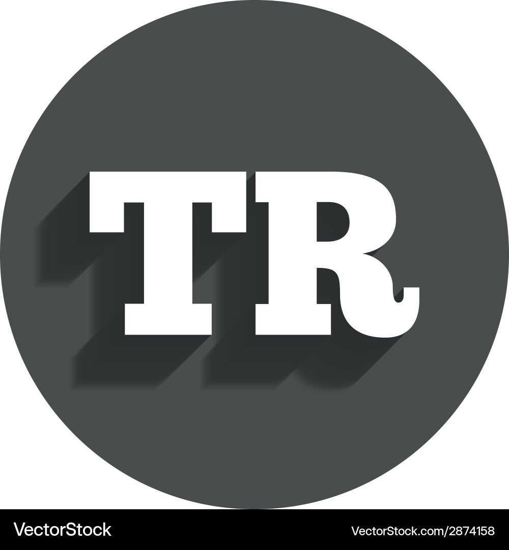 Turkish language sign icon TR translation Vector Image