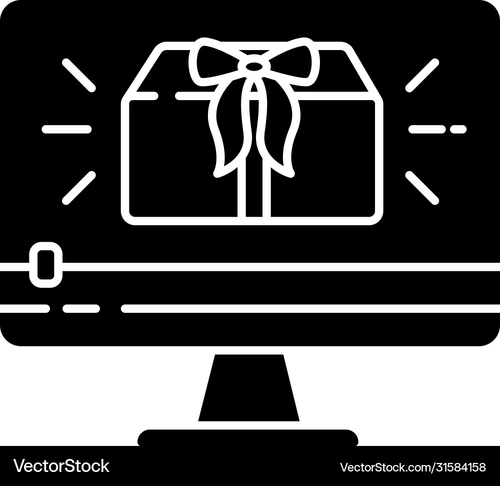 Unboxing video black glyph icon Royalty Free Vector Image