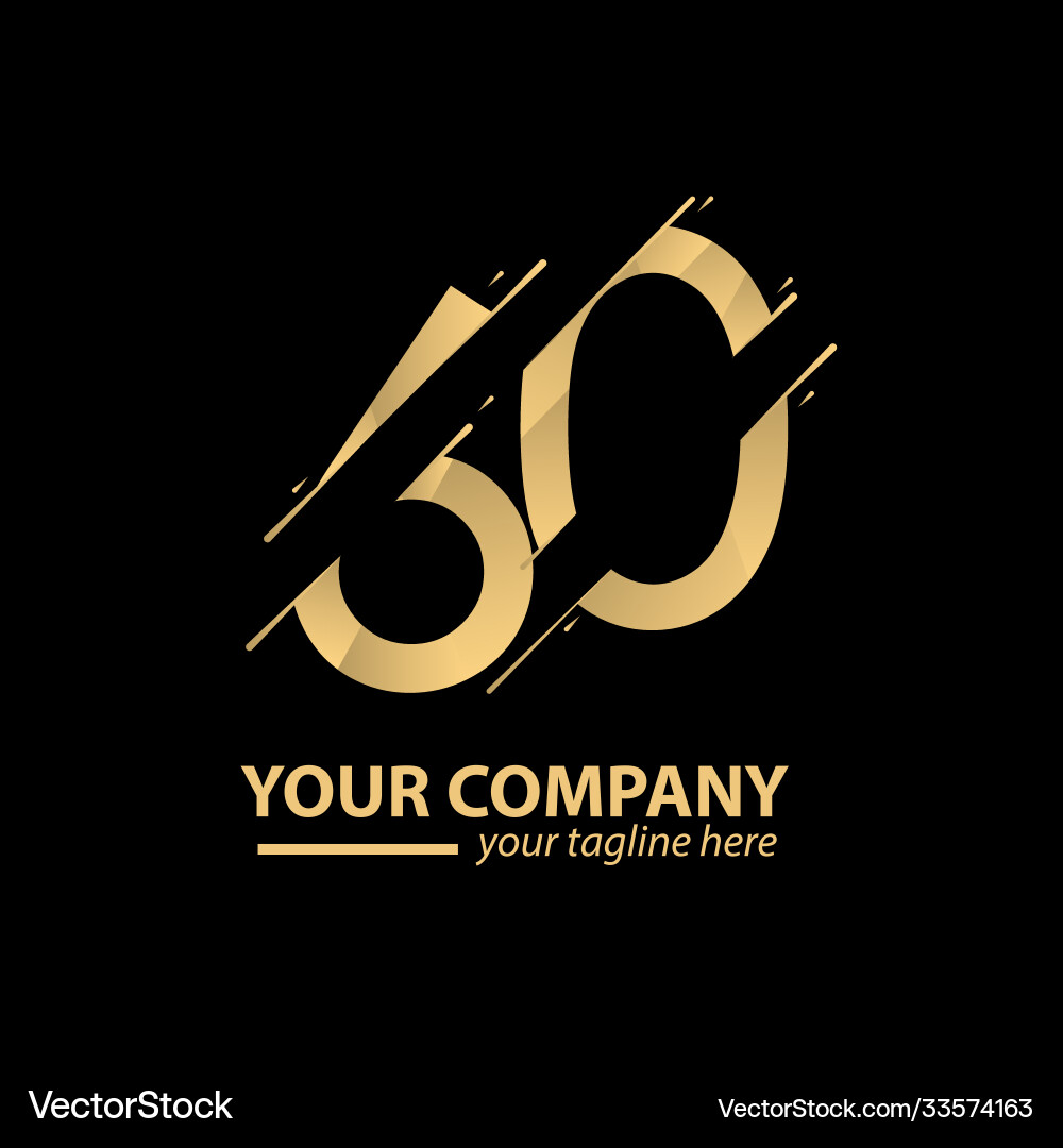 60 year anniversary luxury gold template design Vector Image