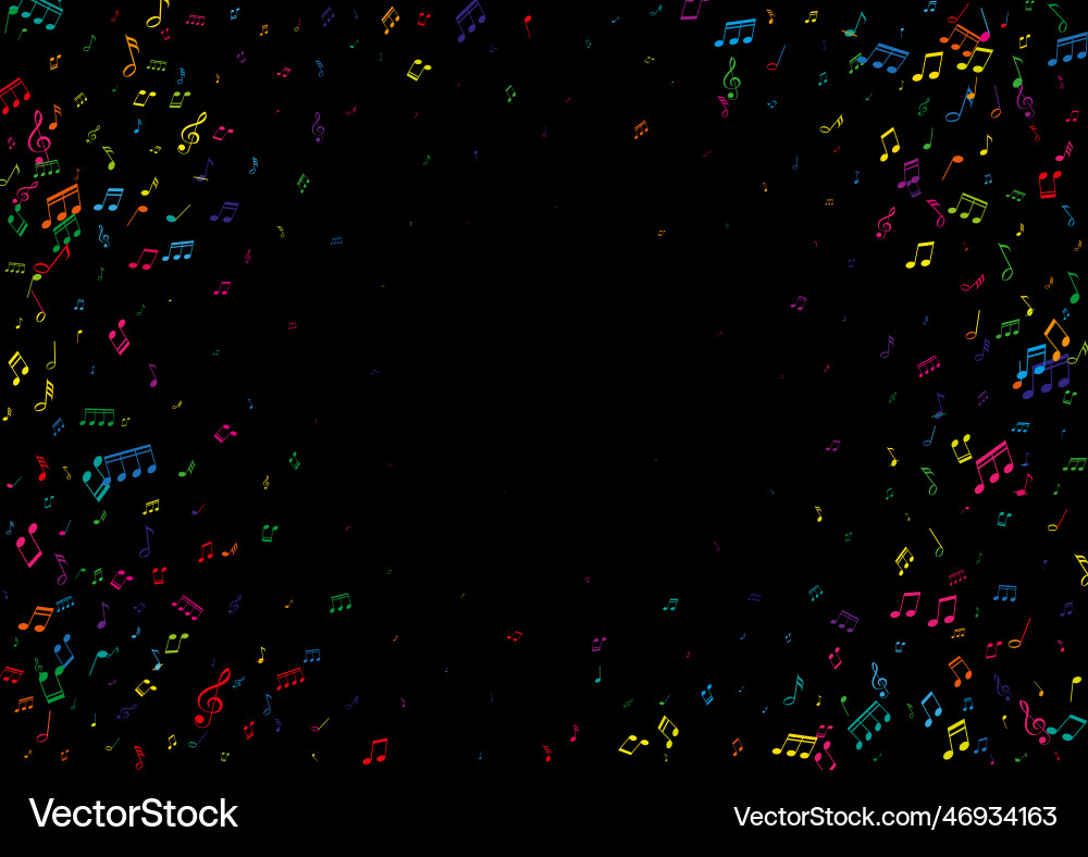 Abstract background with colourful music notes Vector Image