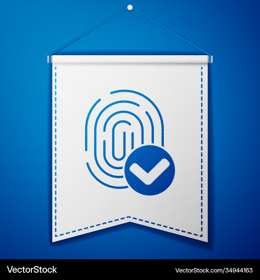 Blue fingerprint icon isolated on background Vector Image
