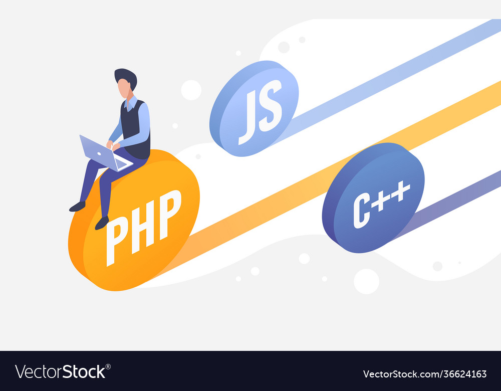 Code development work web engineering coder Vector Image