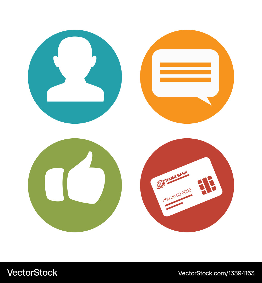 Commercial set isolated icons Royalty Free Vector Image