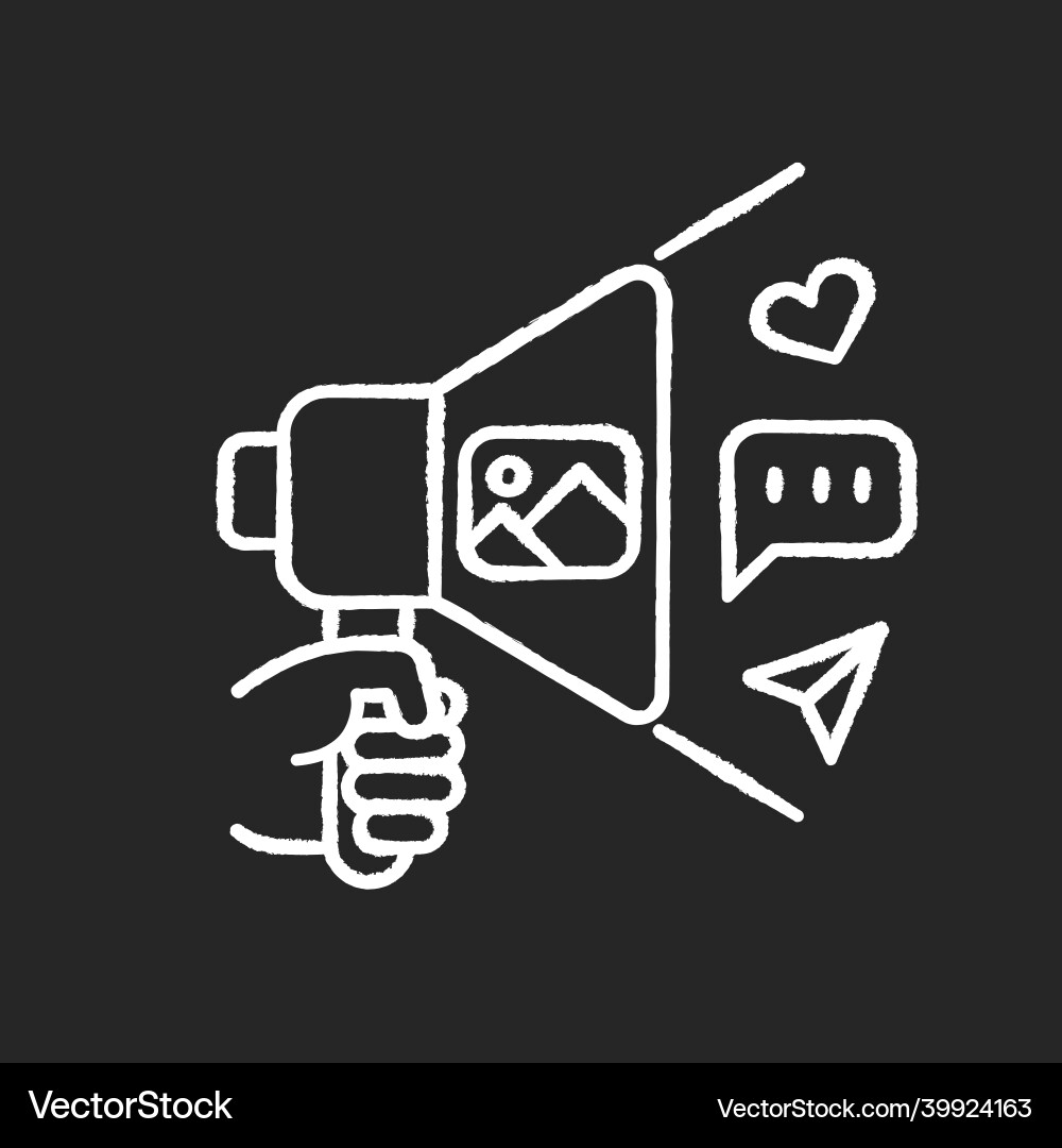 Community manager chalk white icon on black Vector Image