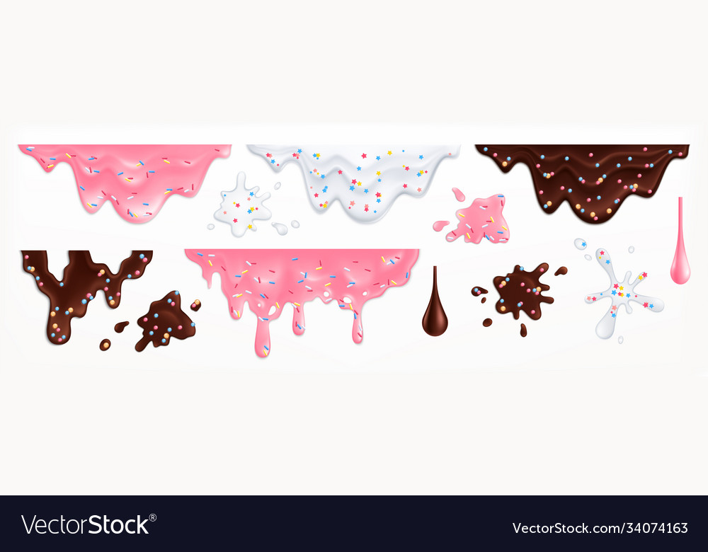 Dripping glaze set Royalty Free Vector Image - VectorStock Dripping glaze set Royalty Free Vector Image - VectorStock