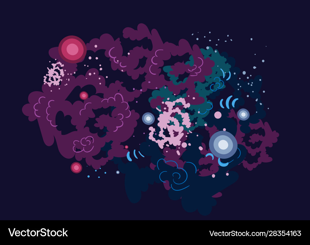 Galaxy cartoon dark card dark Royalty Free Vector Image