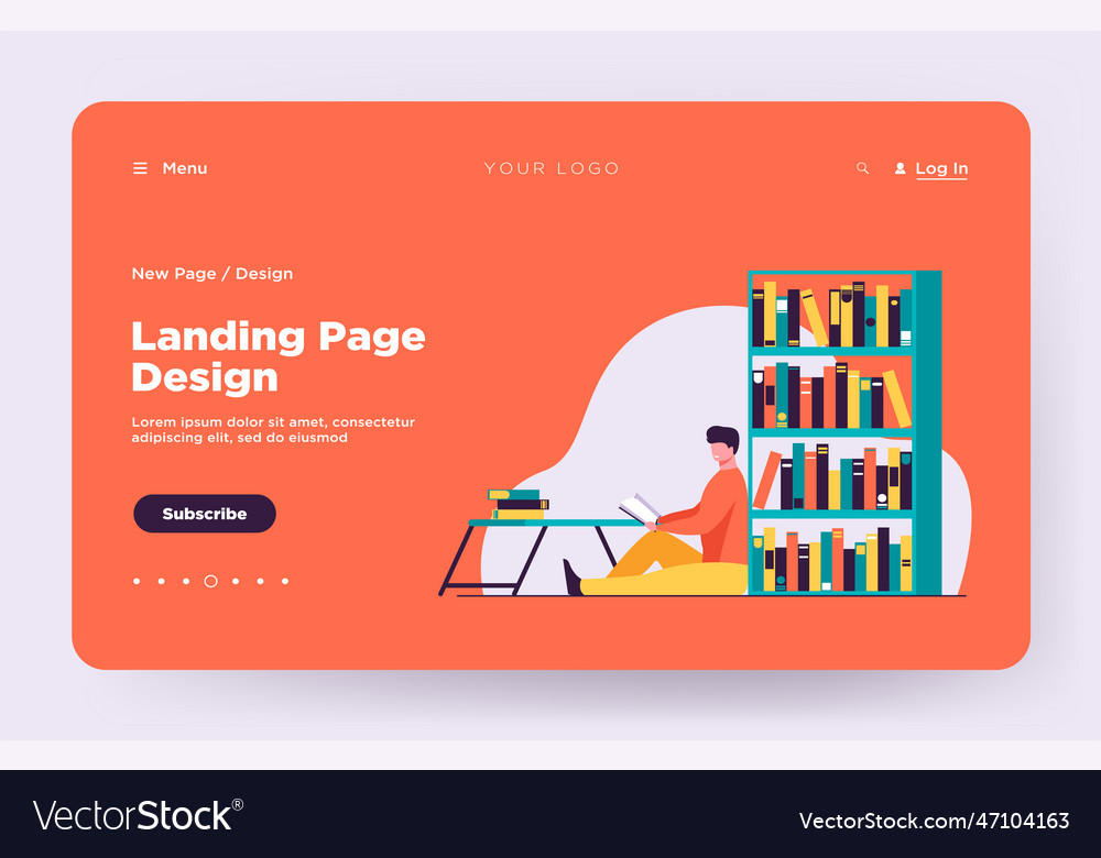 Happy man reading book in home library Royalty Free Vector Happy man reading book in home library Royalty Free Vector
