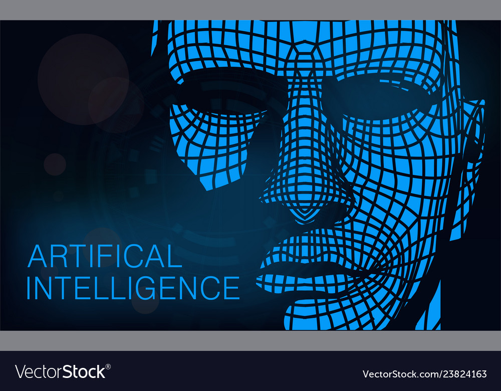 Human head combined with binary code Royalty Free Vector
