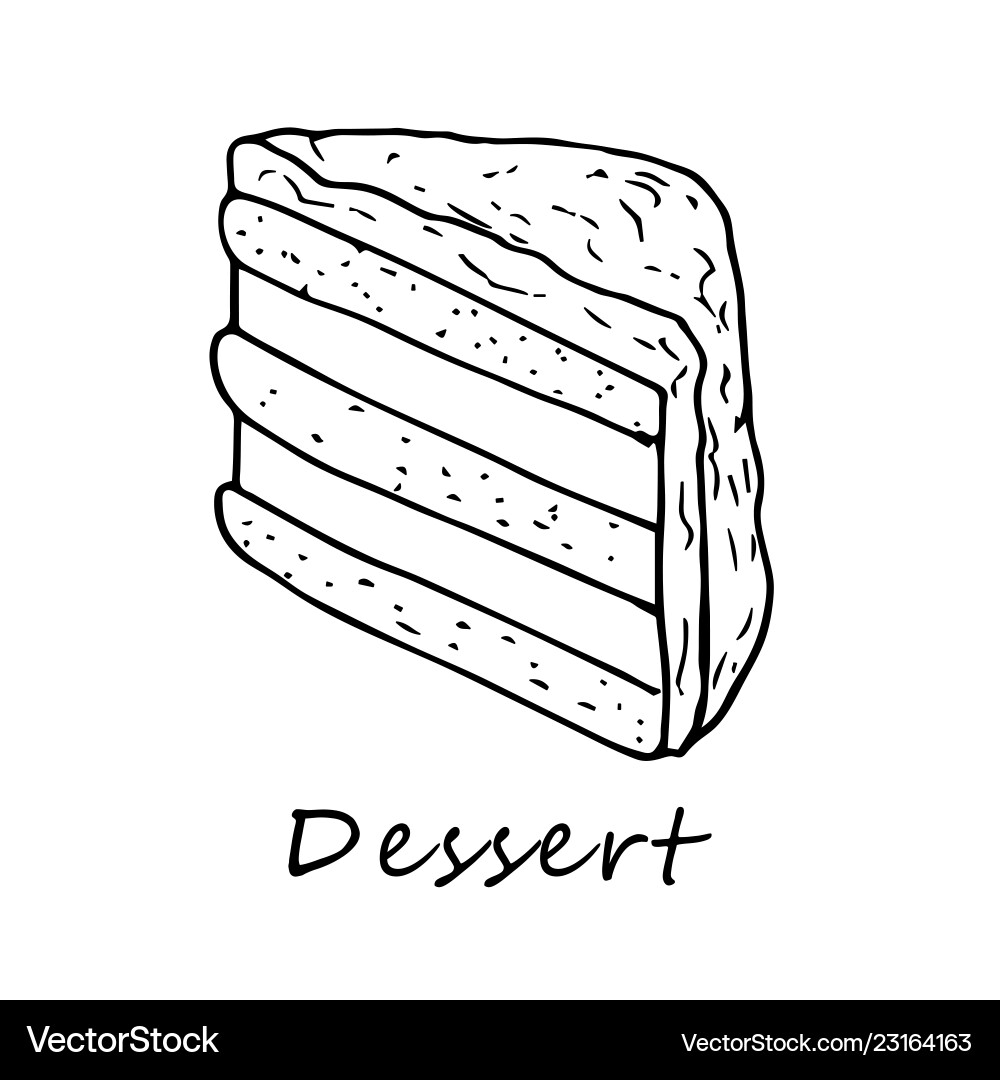 Outline of cake Royalty Free Vector Image - VectorStock