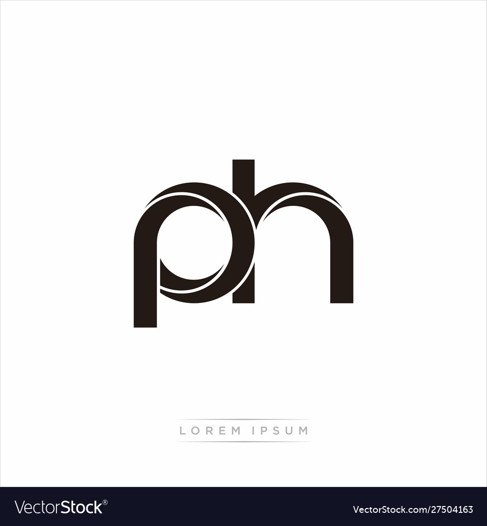 Ph initial letter split lowercase modern monogram Vector Image