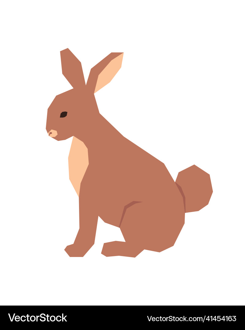 Profile of a brown seated rabbit side view Vector Image