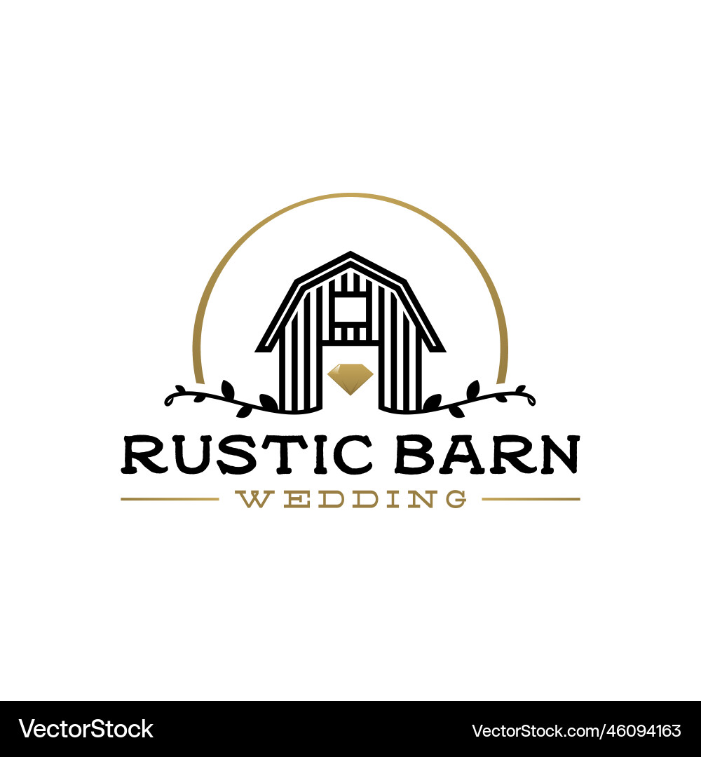Rustic barn wedding venue minimalist logo design Vector Image